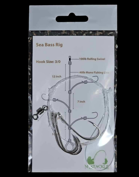 Sea Bass Rig Bottom Fishing Rig Hi-Lo 3 Hooks | M3Tackle