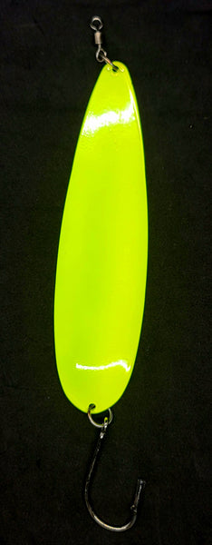 8 inch flutter spoon smooth chartreuse | M3Tackle