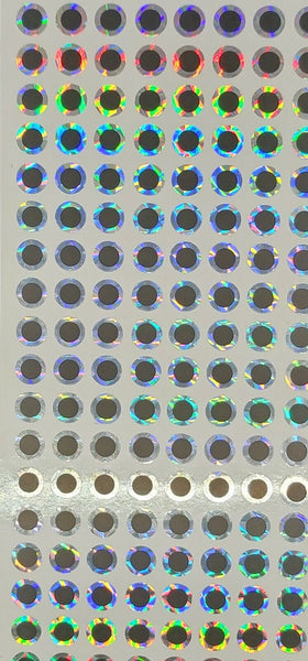 9mm Silver Reflective 2D Flat Stick-On Fishing Lure Eyes Tackle Craft ...